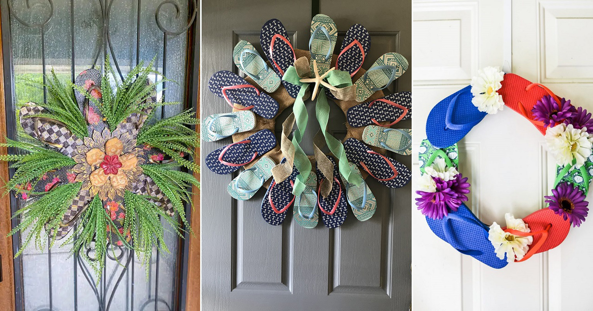 12 Quirky Flip Flop Wreath Ideas - Hello Lidy