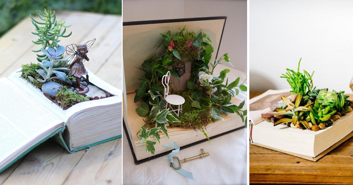 6 DIY Book Planter Ideas - Hello Lidy