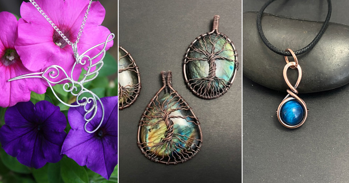 9 DIY Wire Wrapped Pendant Ideas - Hello Lidy