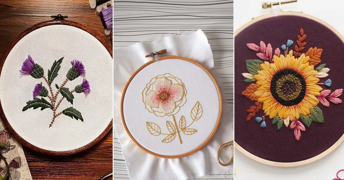 12 Flower Embroidery Free Patterns - Hello Lidy