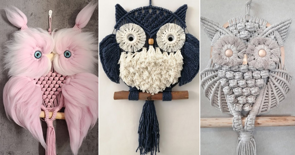 7 Macrame Owl Wall Hanging Free Patterns - Hello Lidy