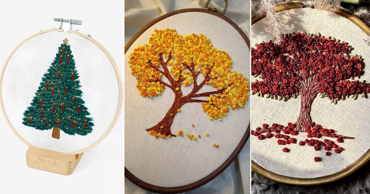 10 Tree Embroidery Free Patterns - Hello Lidy