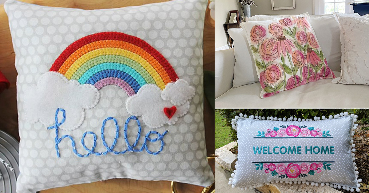 9 Embroidery Pillow Free Patterns - Hello Lidy