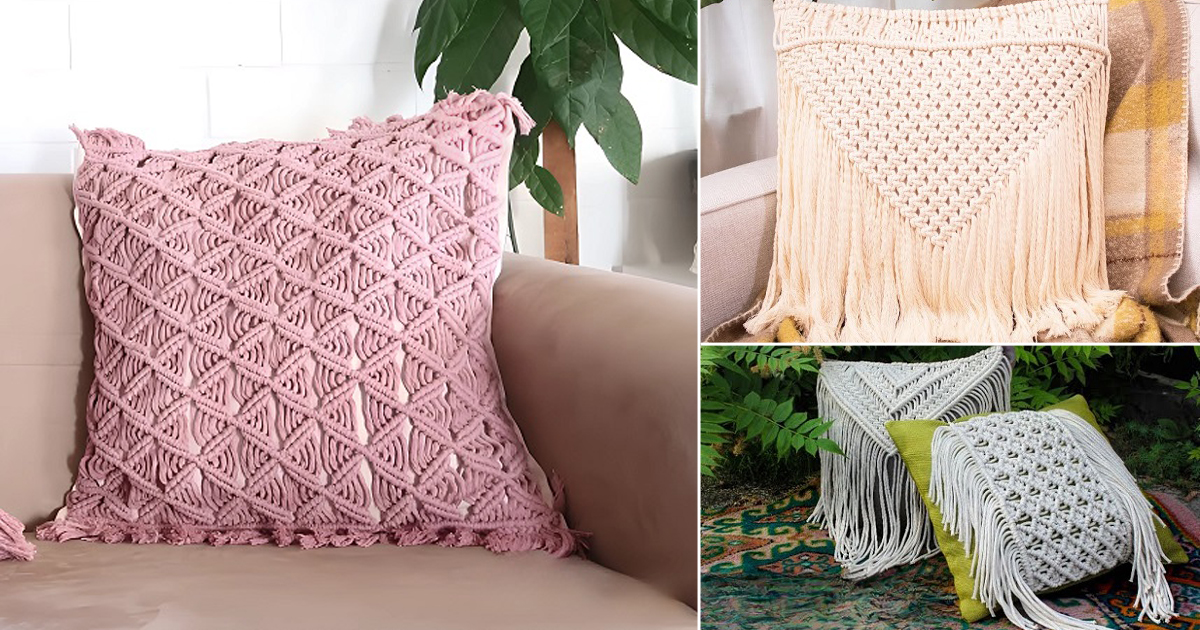10 Macrame Cushion Cover Free Patterns - Hello Lidy