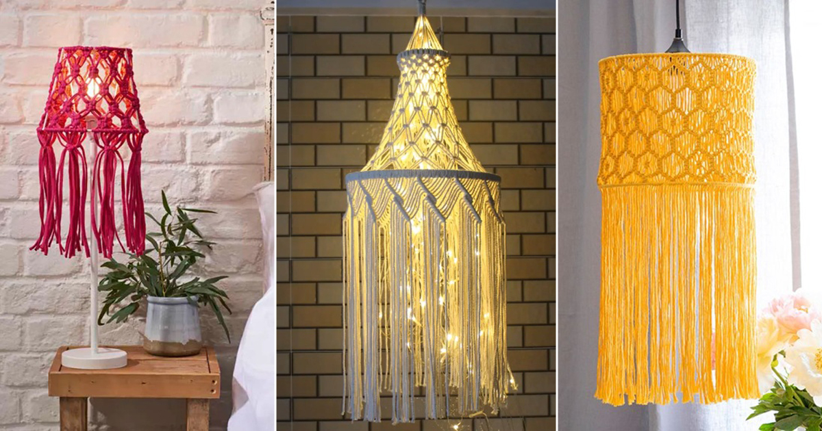 10 Macrame Lampshade Free Patterns - Hello Lidy