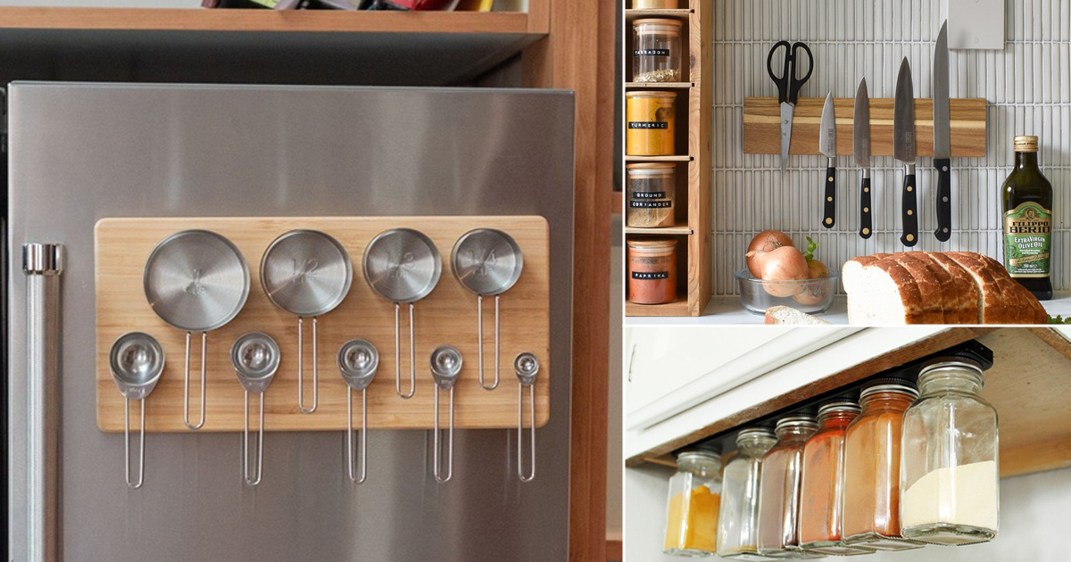10 Magnetic Strip Ideas for the Kitchen - Hello Lidy