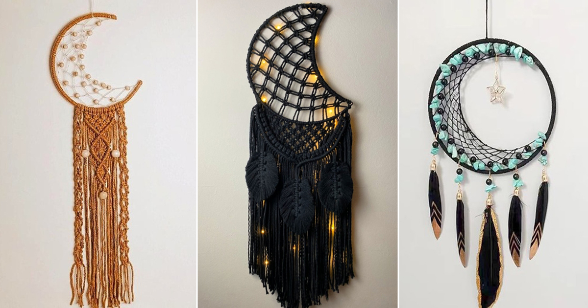 8 Macrame Moon Wall Hanging Free Patterns - Hello Lidy