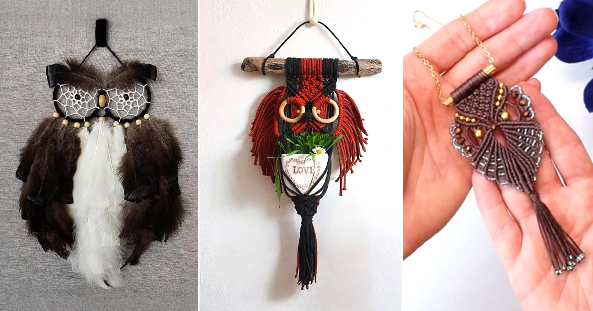 8 Unique Macrame Owl Free Patterns - Hello Lidy
