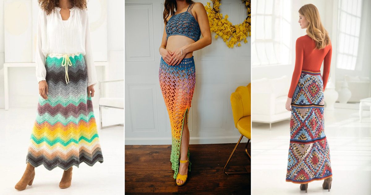 16 Crochet Long Skirt Free Patterns - Hello Lidy