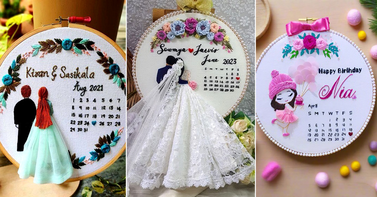 6 Calendar Embroidery Free Patterns - Hello Lidy