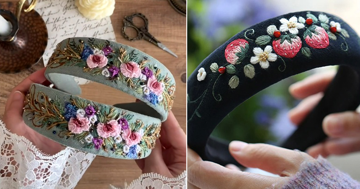 5 Hair Band Embroidery Free Patterns - Hello Lidy