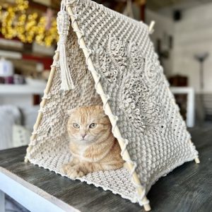 10 Macrame Cat Tepee Patterns and Ideas - Hello Lidy
