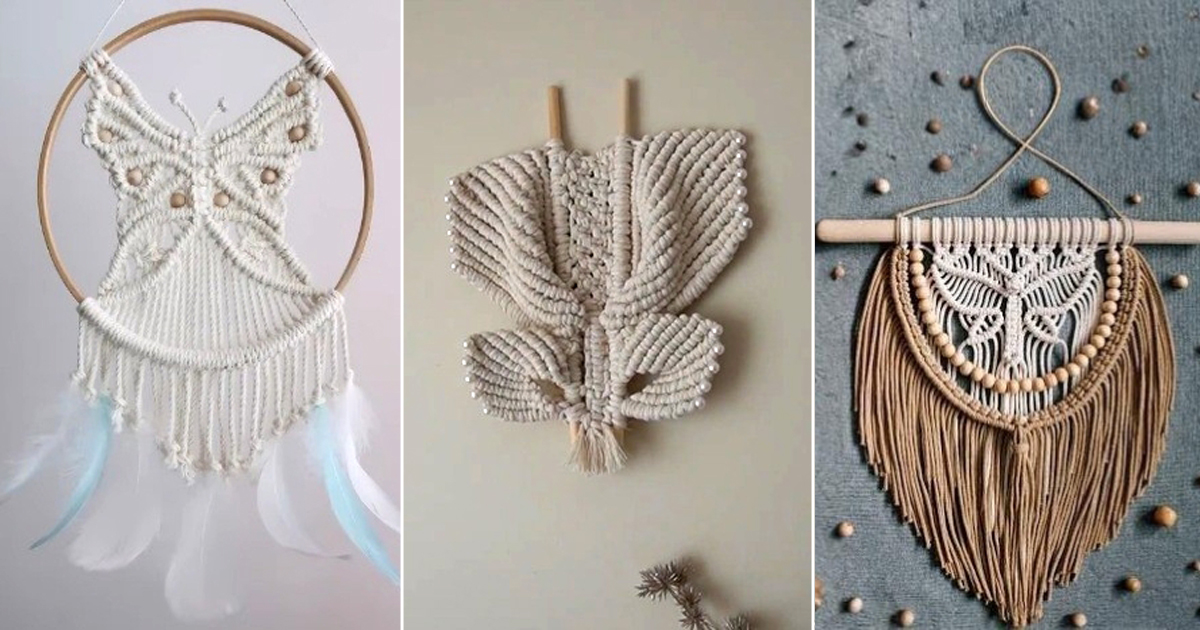 9 Macrame Butterfly Wall Hanging Free Patterns - Hello Lidy