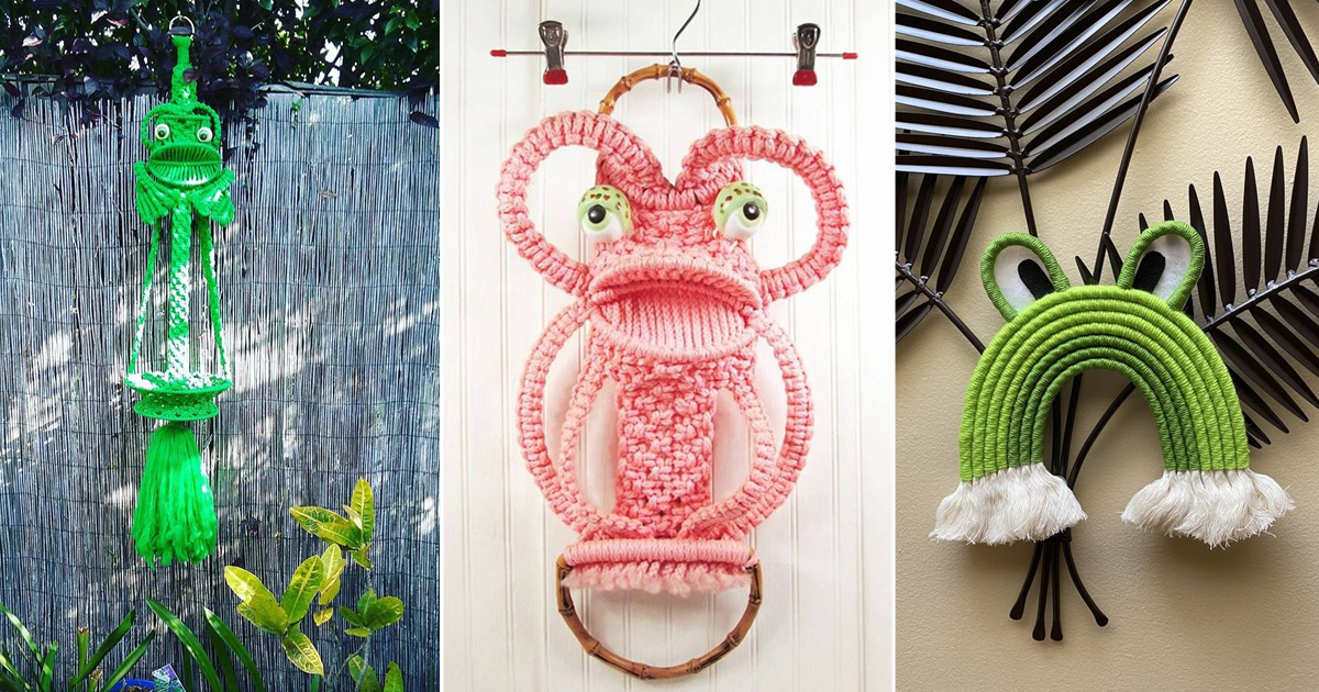 8 Macrame Frog Wall Hanging Ideas - Hello Lidy