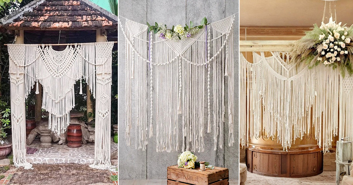6 Macrame Wedding Backdrop Free Patterns - Hello Lidy