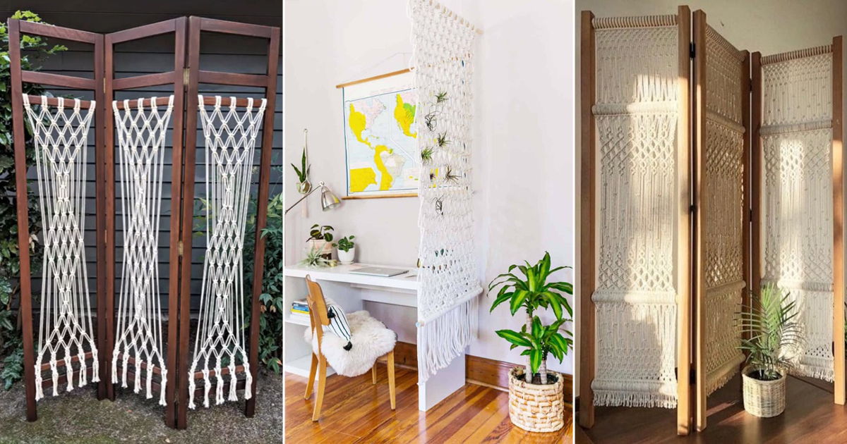 6 Macrame Room Dividers Free Patterns - Hello Lidy
