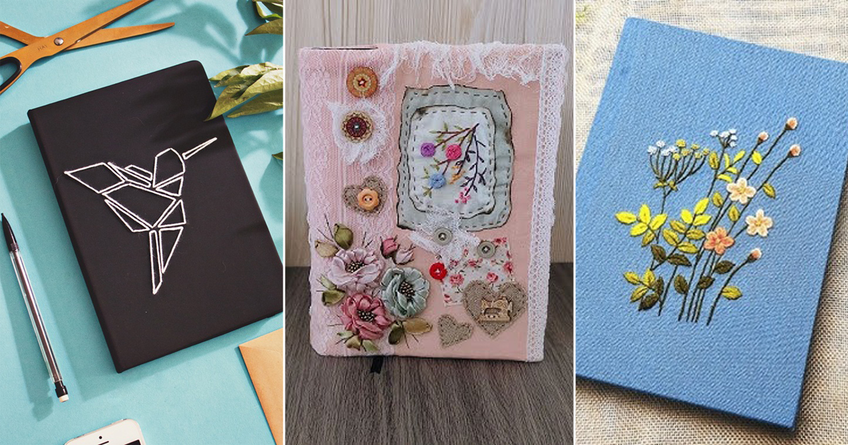 8 Embroidery Book Cover Free Patterns - Hello Lidy