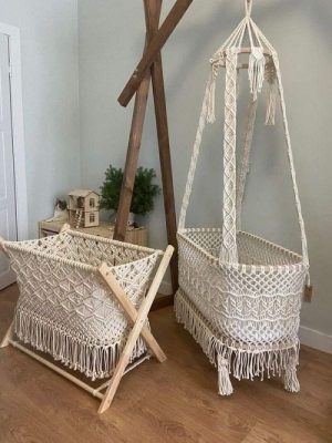 6 Macrame Baby Cradle Free Patterns - Hello Lidy