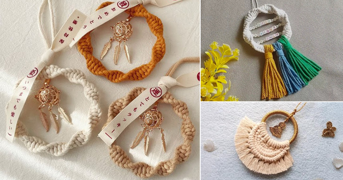 9 Macrame Car Charm Free Patterns - Hello Lidy