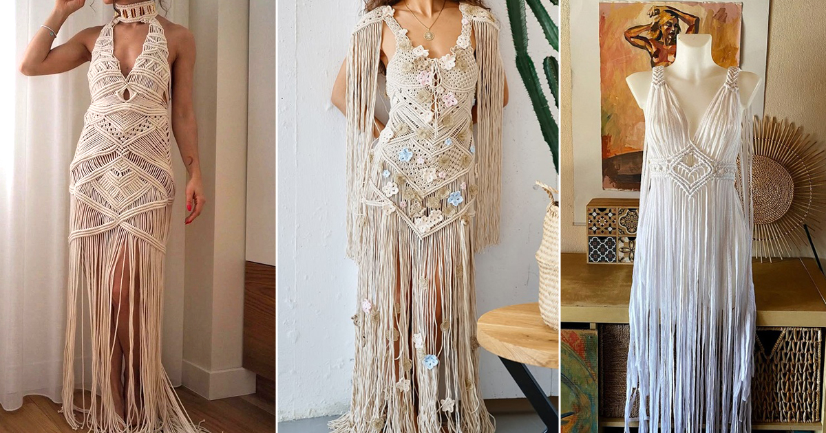 6 Macrame Wedding Dress Ideas - Hello Lidy