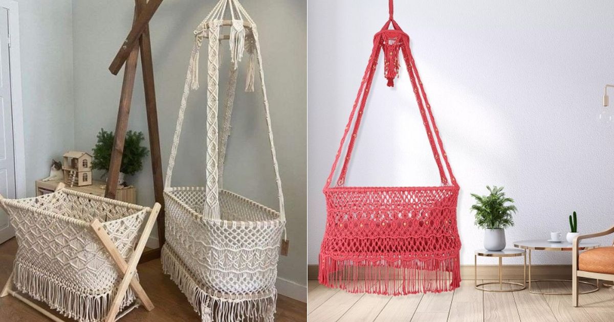 6 Macrame Baby Cradle Free Patterns - Hello Lidy