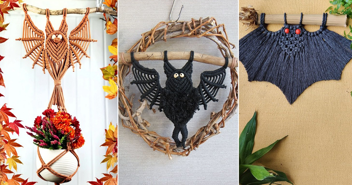 7 Macrame Bat Wall Hanging Free Patterns - Hello Lidy