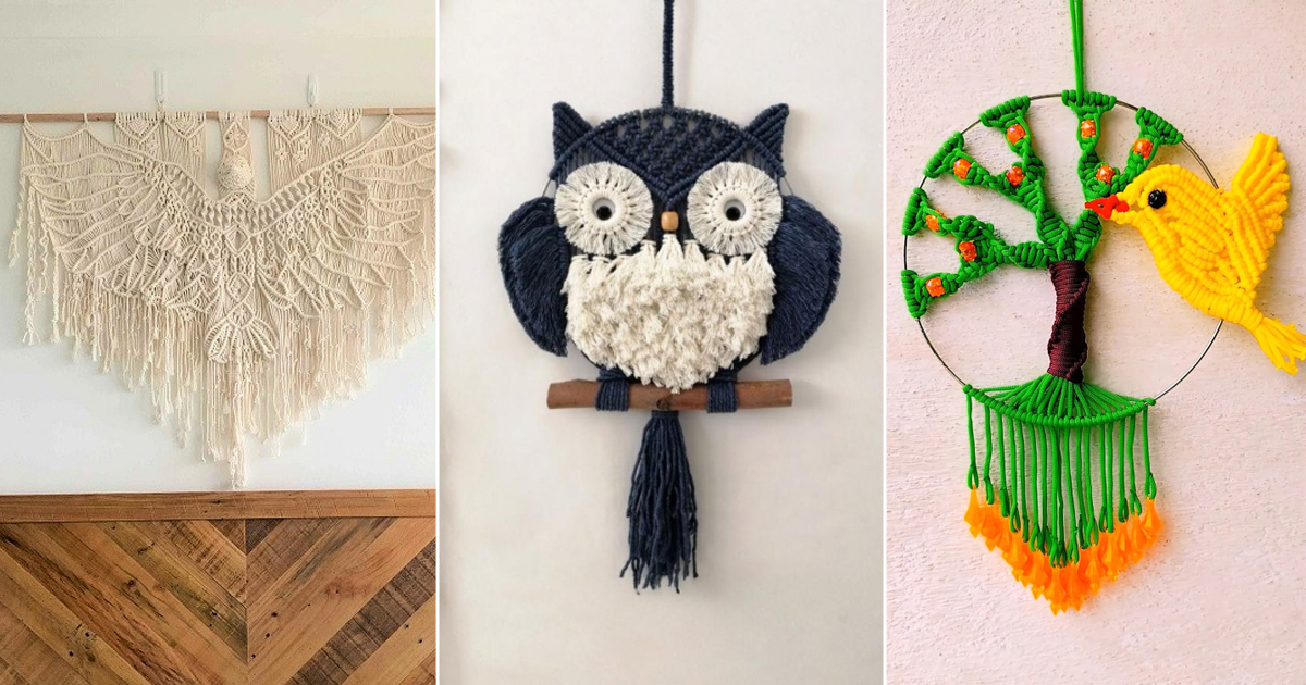 8 Macrame Bird Wall Hanging Free Patterns - Hello Lidy