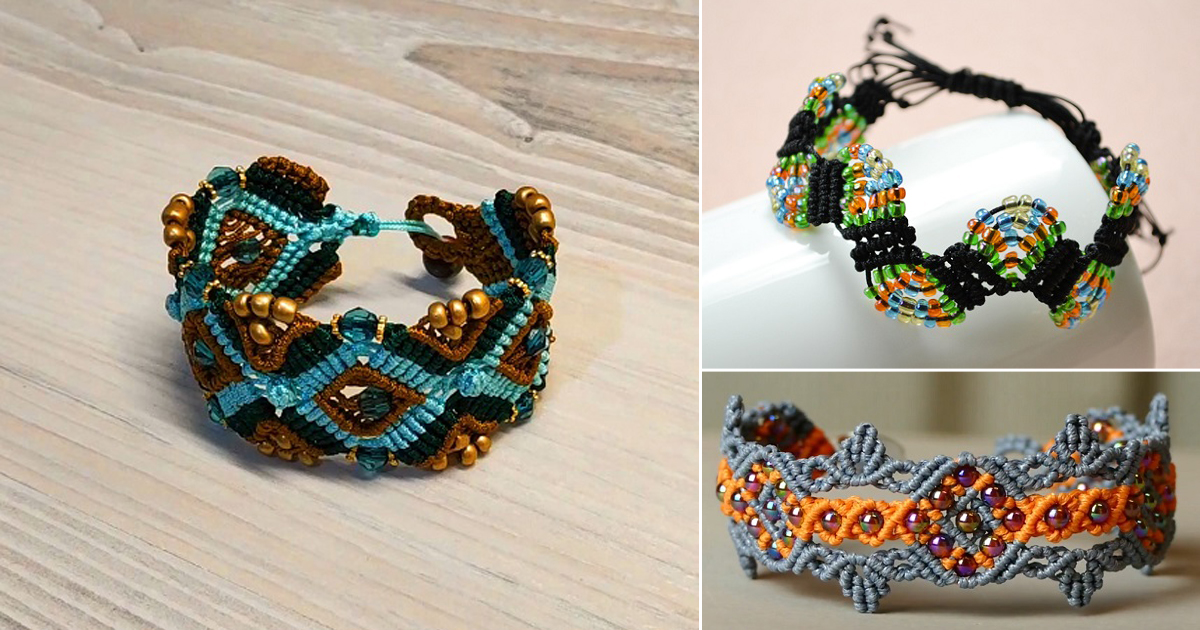 11 Macrame Beaded Bracelets Free patterns - Hello Lidy