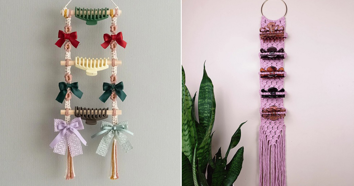 5 Macrame Claw Clip Holder Free Patterns - Hello Lidy