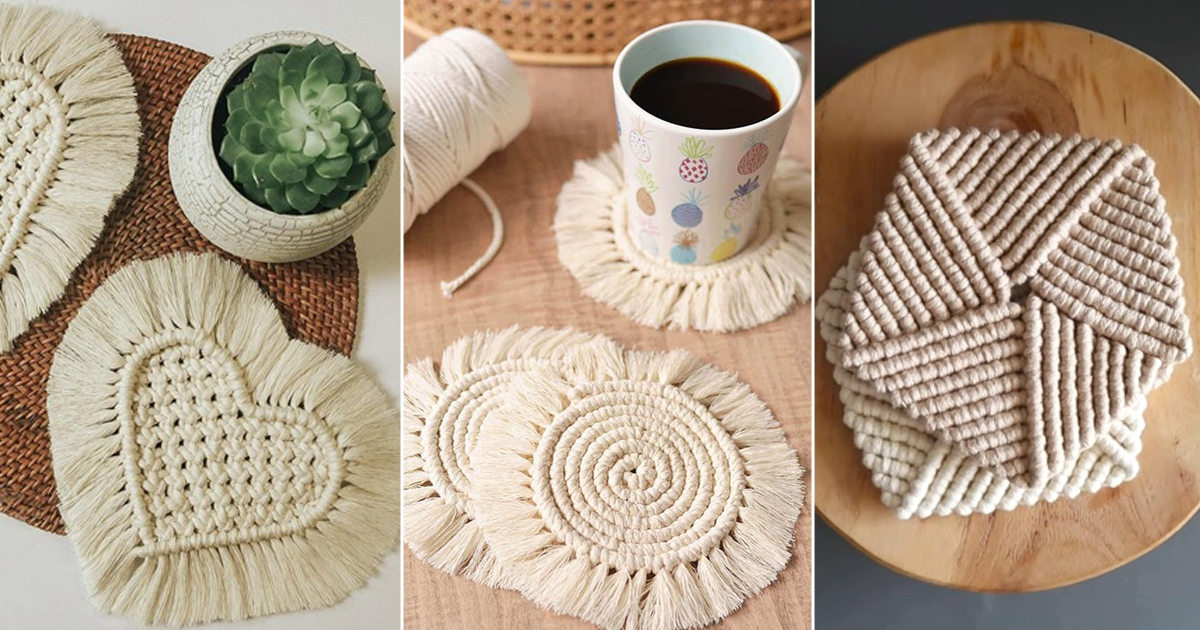 13 Macrame Coasters Free Patterns - Hello Lidy