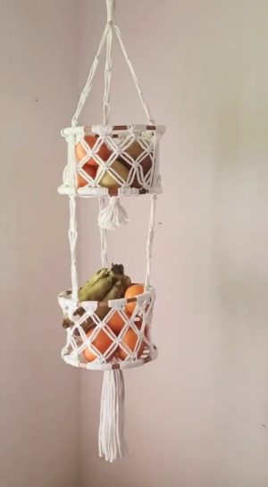 9 Macrame Hanging Fruit Basket Free Patterns - Hello Lidy