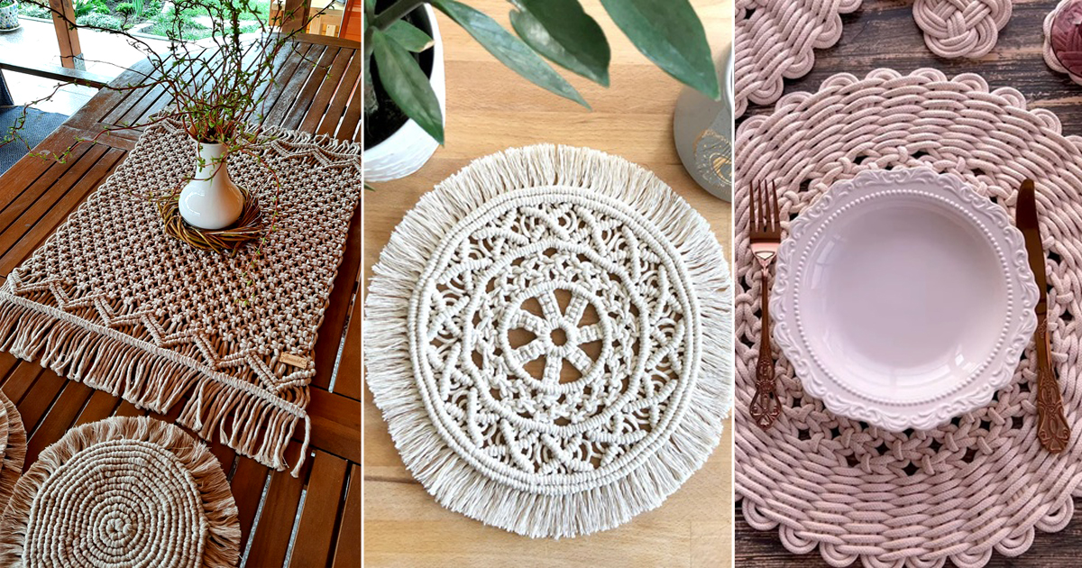 10 Macrame Placemat Free Patterns - Hello Lidy