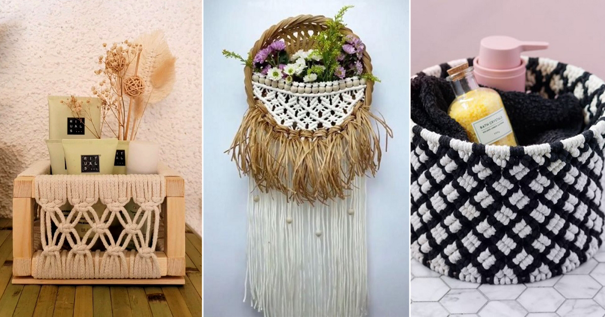 15 Macrame Basket Free Patterns - Hello Lidy