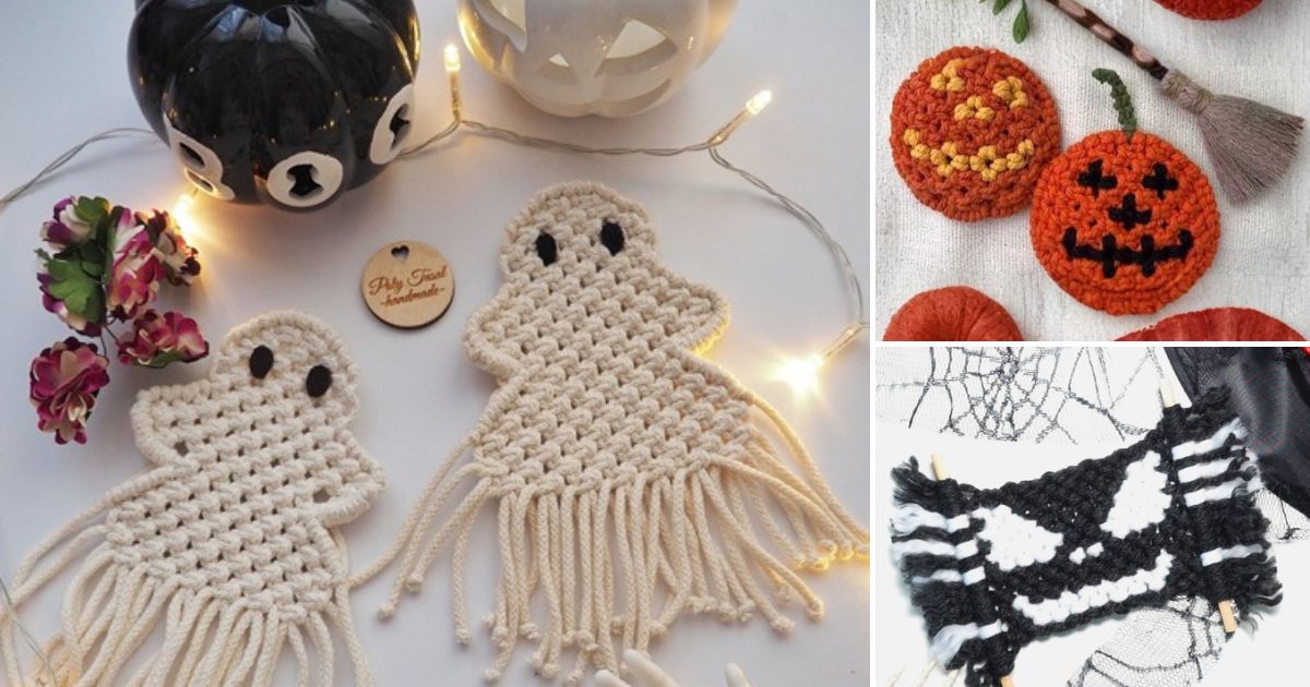 7 Macrame Halloween Coasters Free Patterns - Hello Lidy