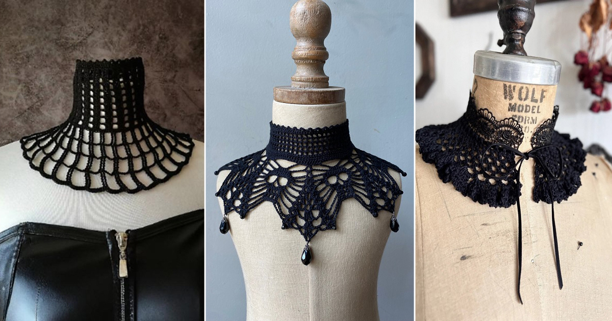 11 Crochet Gothic Choker Free Patterns - Hello Lidy