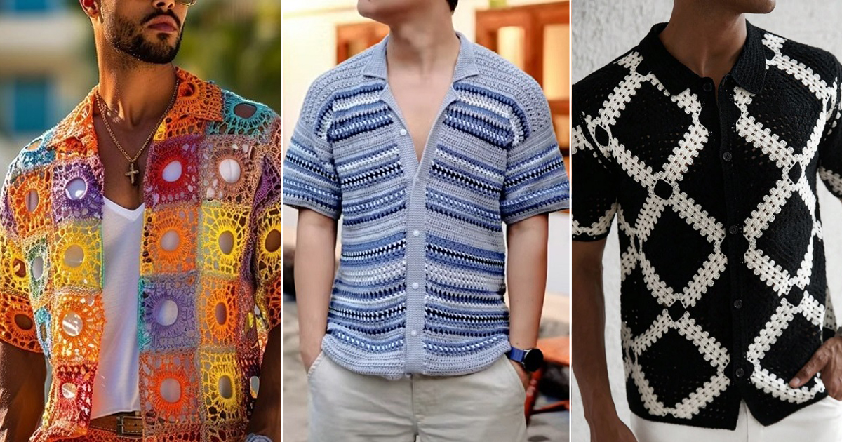 13 Crochet Men Shirt Free Patterns - Hello Lidy