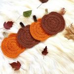 8 Crochet Pumpkin Coasters Free Patterns - Hello Lidy