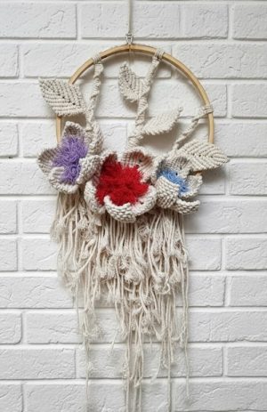 8 Macrame Flower Wall Art Free Patterns - Hello Lidy
