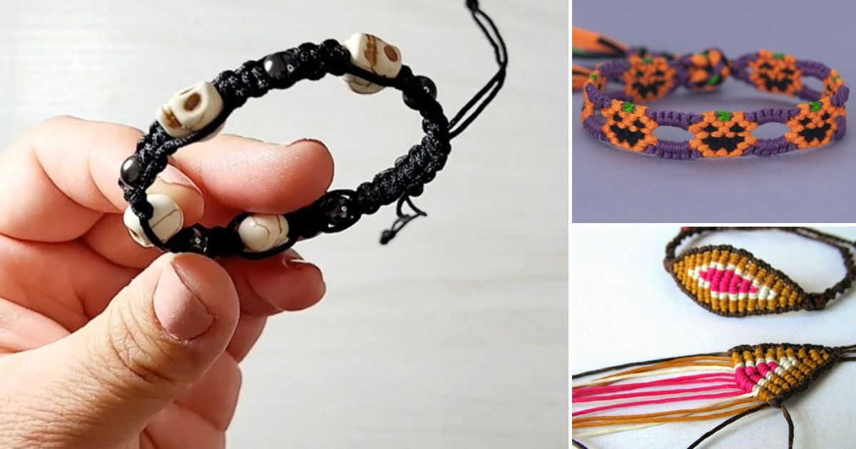 6 Macrame Halloween Bracelet Free Patterns - Hello Lidy