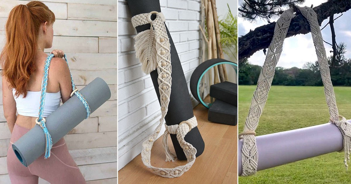 8 Macrame Yoga Mat Strap Free Patterns - Hello Lidy