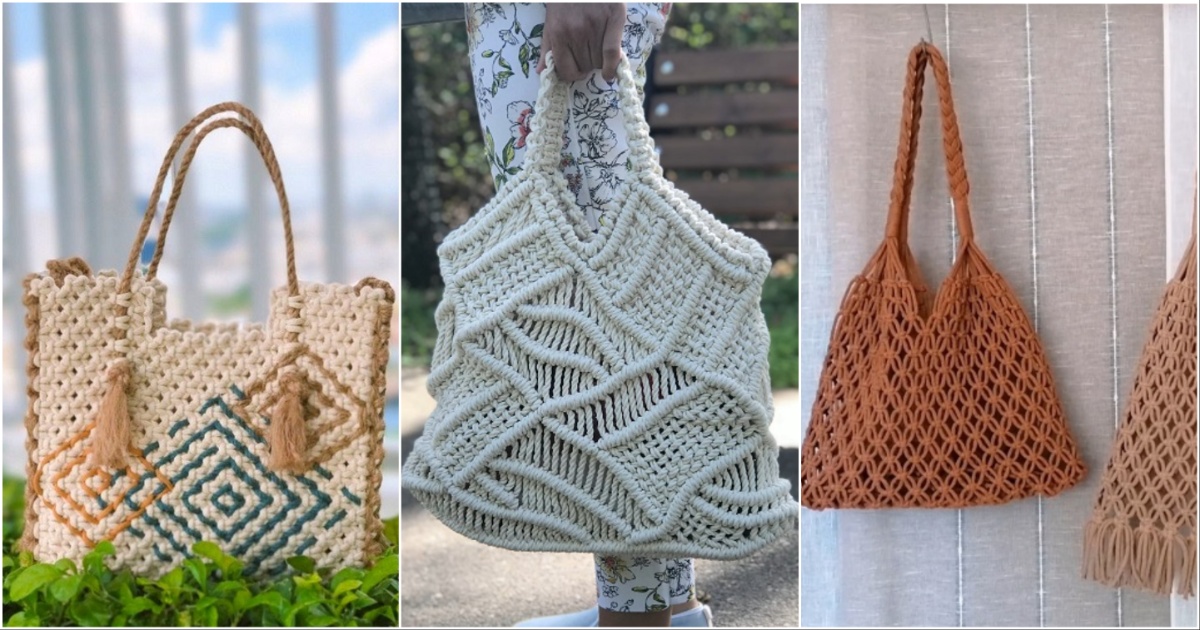 10 Macrame Tote Bag Free Patterns - Hello Lidy