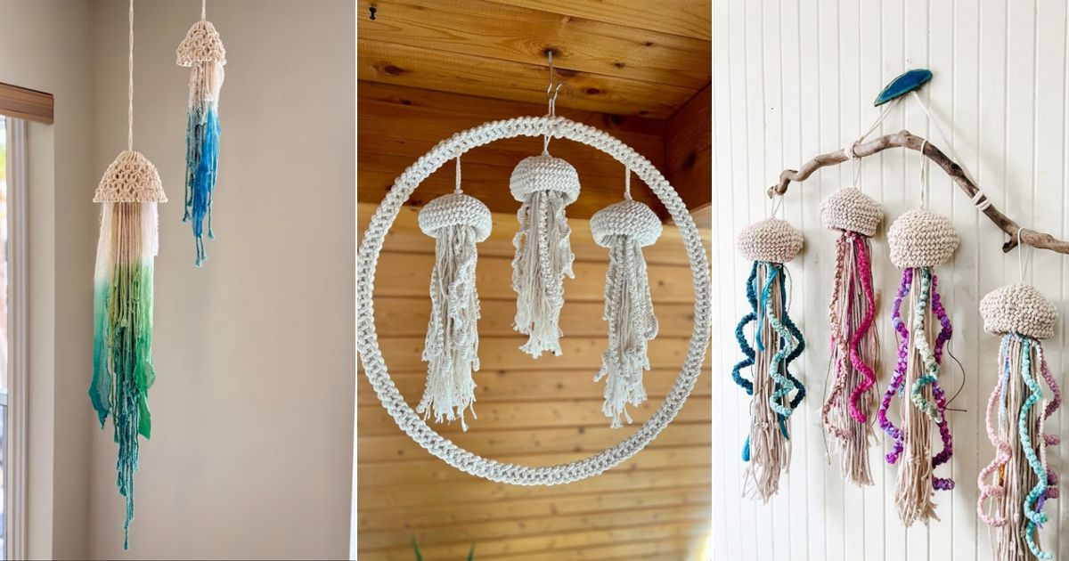 7 Macrame Jellyfish Hanging Free Patterns - Hello Lidy
