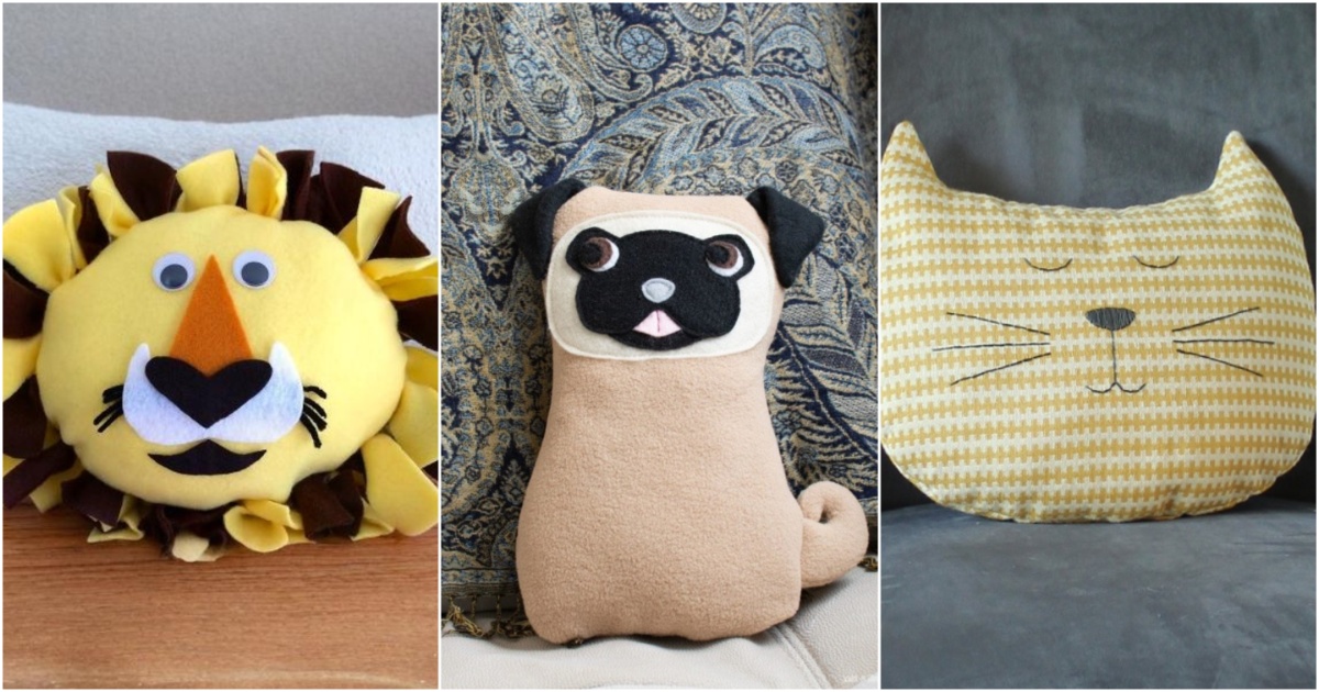 12 Animal Pillow Free Sewing Patterns - Hello Lidy