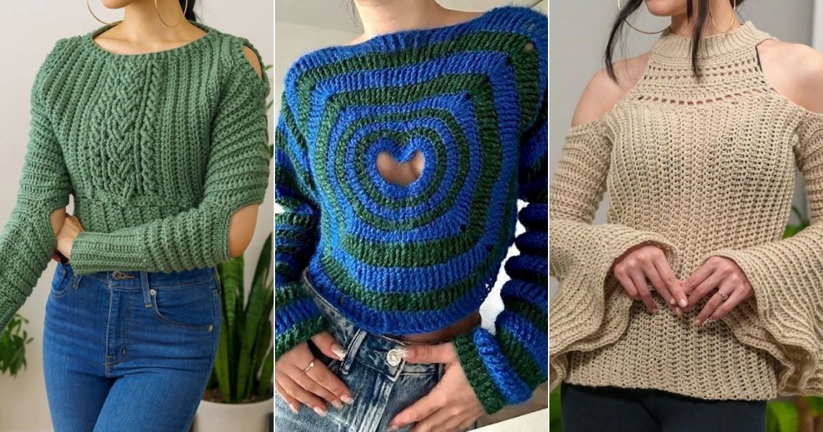 7 Crochet Cut Out Winter Top Free Patterns - Hello Lidy