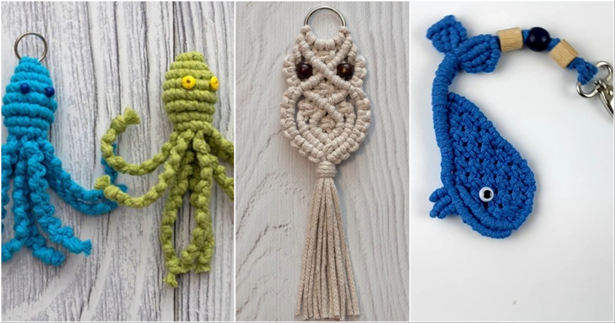 7 Macrame Animal Keychain Free Patterns - Hello Lidy