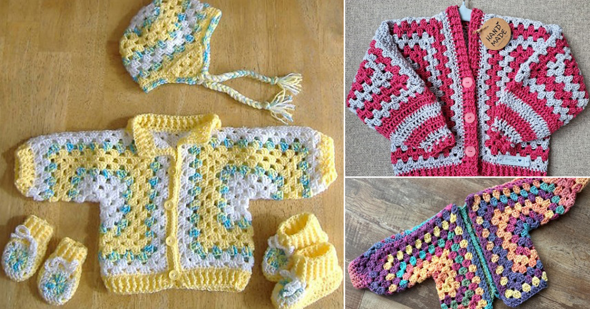 5 Crochet Baby Hexagon Jacket Free Patterns - Hello Lidy