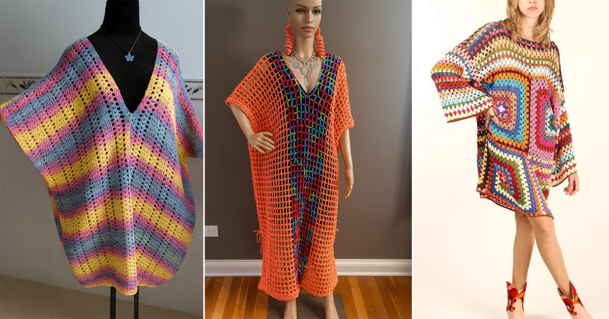 5 Crochet Winter Kaftan Free Patterns - Hello Lidy