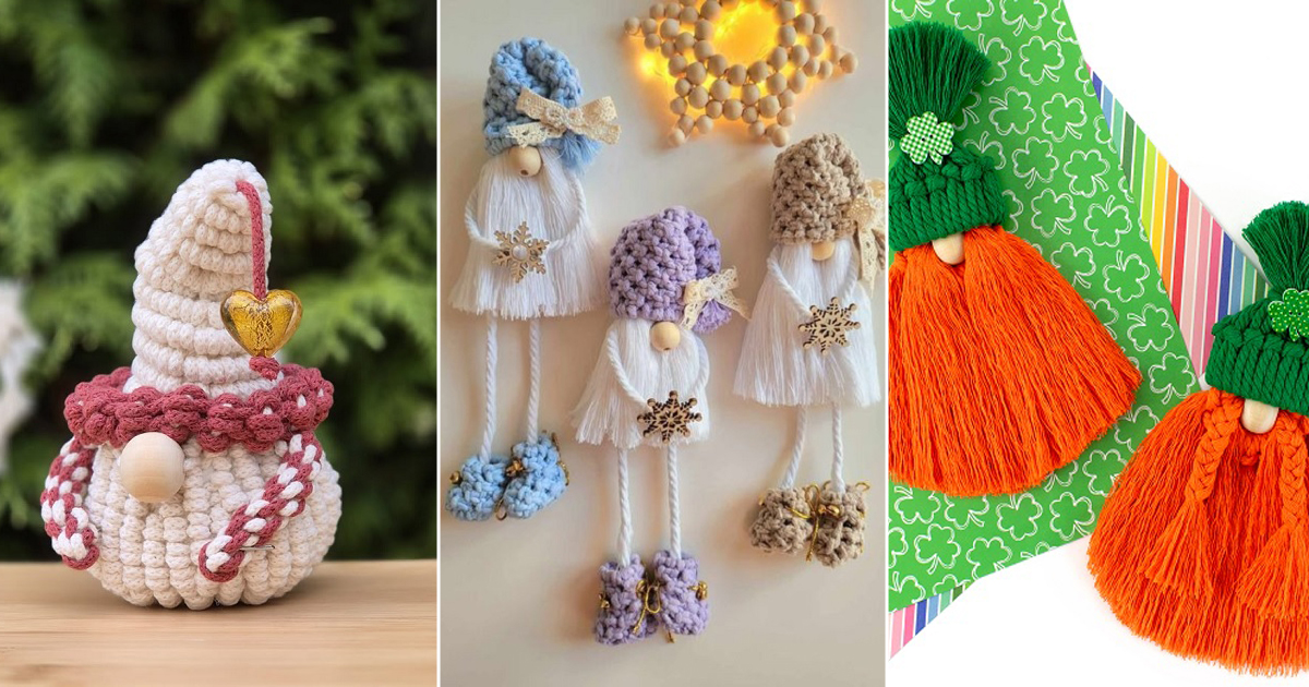 10 Macrame Gnome Free Patterns - Hello Lidy