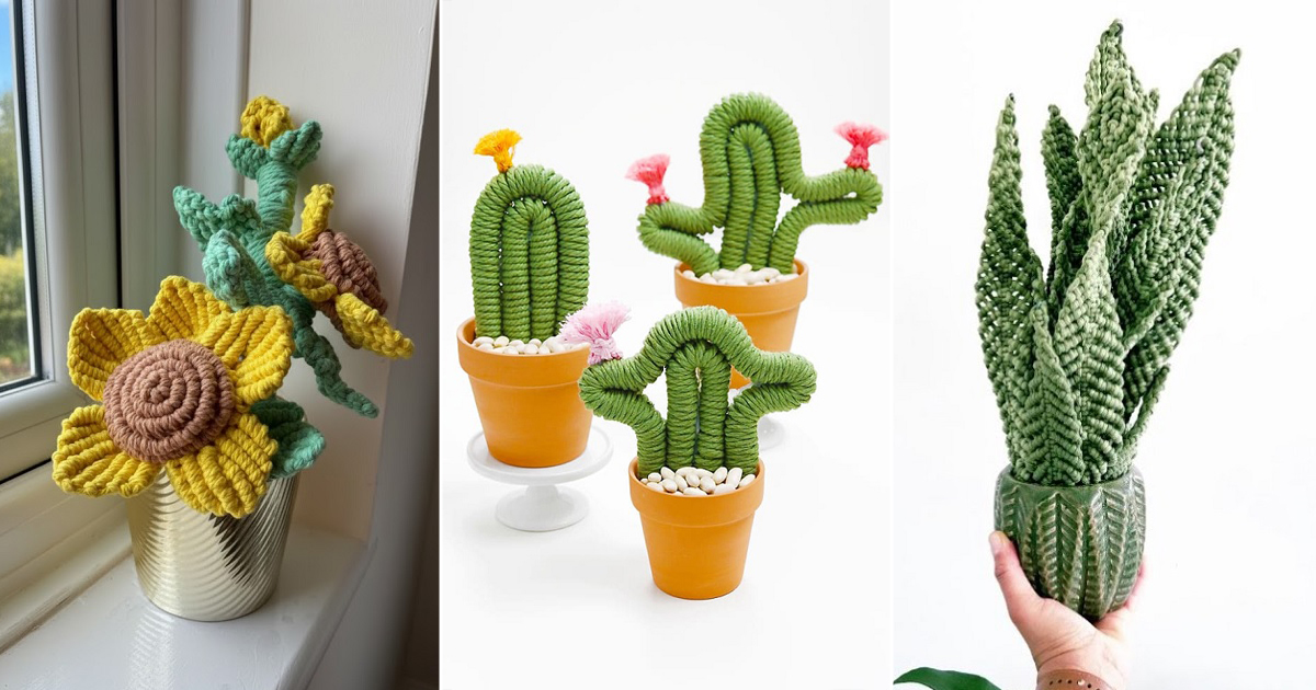 10 Macrame Plants Free Patterns - Hello Lidy