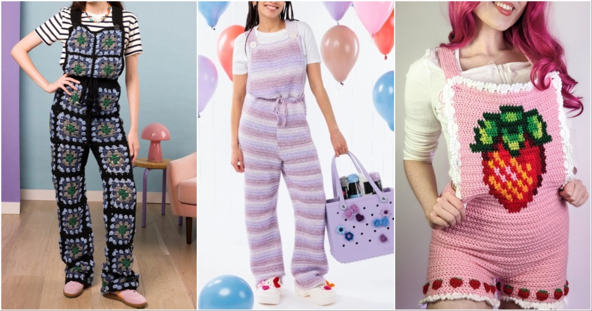 5 Crochet Winter Overalls Free Patterns - Hello Lidy